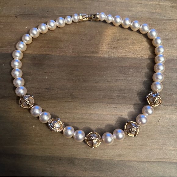 Vintage | Jewelry | Vintage Caged Pearl Necklace | Poshmark